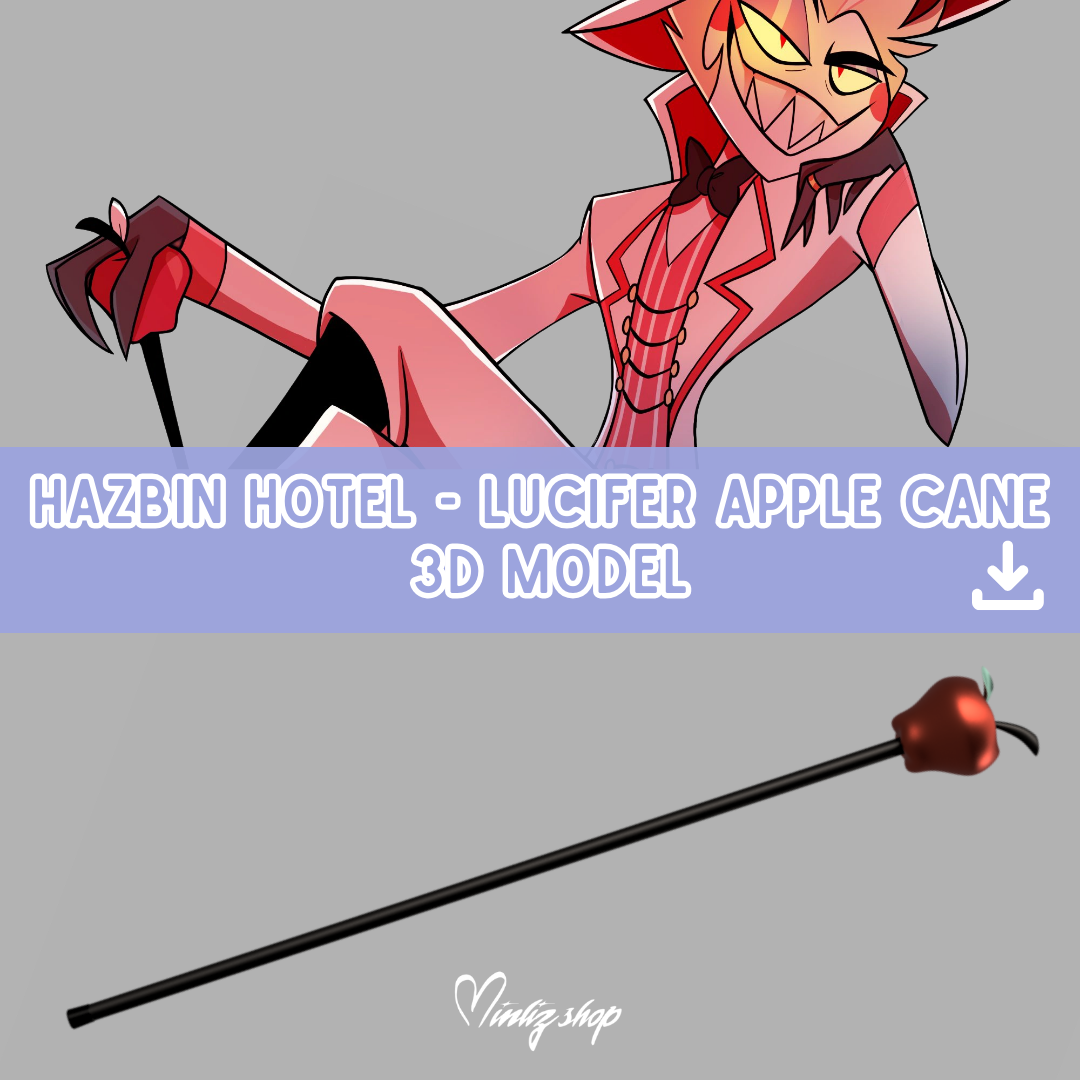 3D Model Hazbin Hotel Lucifer Morningstar Apple Cane Staff – minilizshop